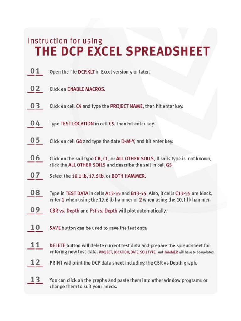DCP Excel Instruction PDF | PDF