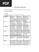Web Design Rubrics | PDF | Web Design | Graphics