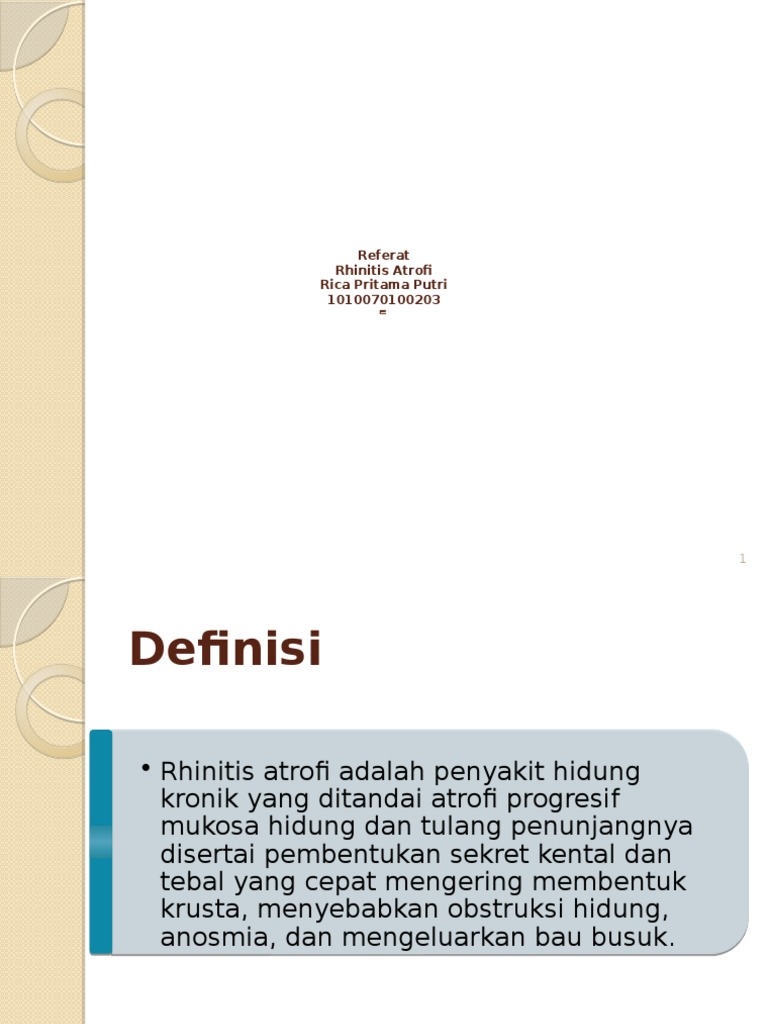 Referat - Rhinitis Atrofi | PDF | Kesehatan Holistik
