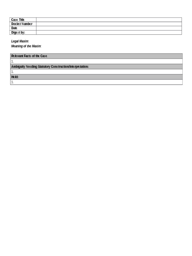 Case Digest Template | PDF