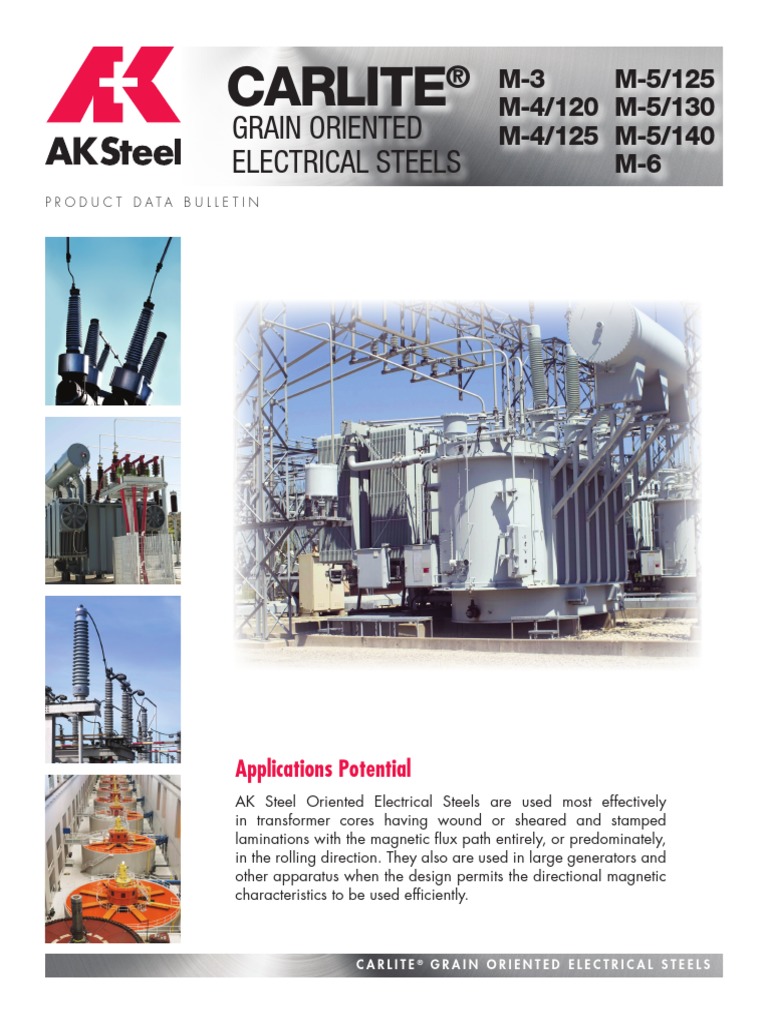 Carlite: ® Grain Oriented Electrical Steels | PDF | Transformer ...