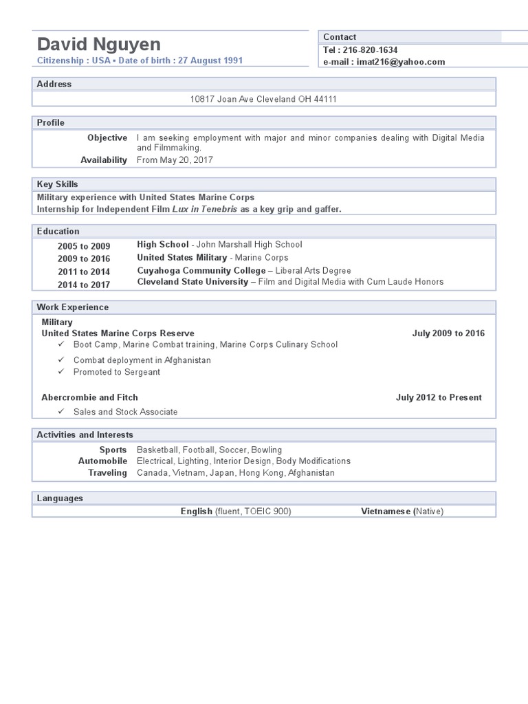 David Resume | PDF
