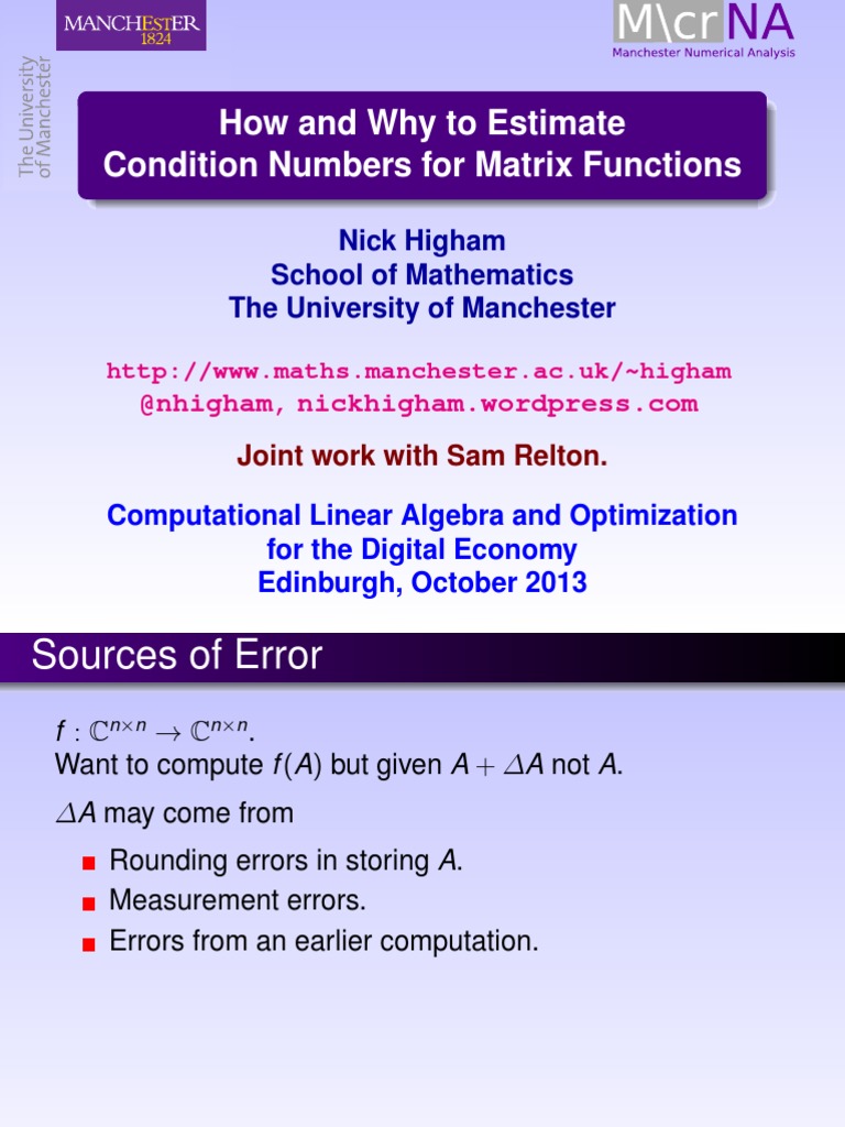 Research Matters: How and Why To Estimate Condition Numbers For Matrix ...