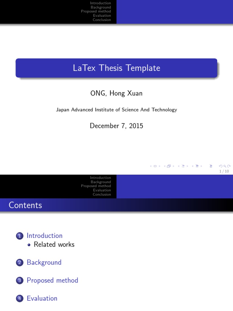 Latex Thesis Template: Ong, Hong Xuan | PDF | Teaching Mathematics | Science