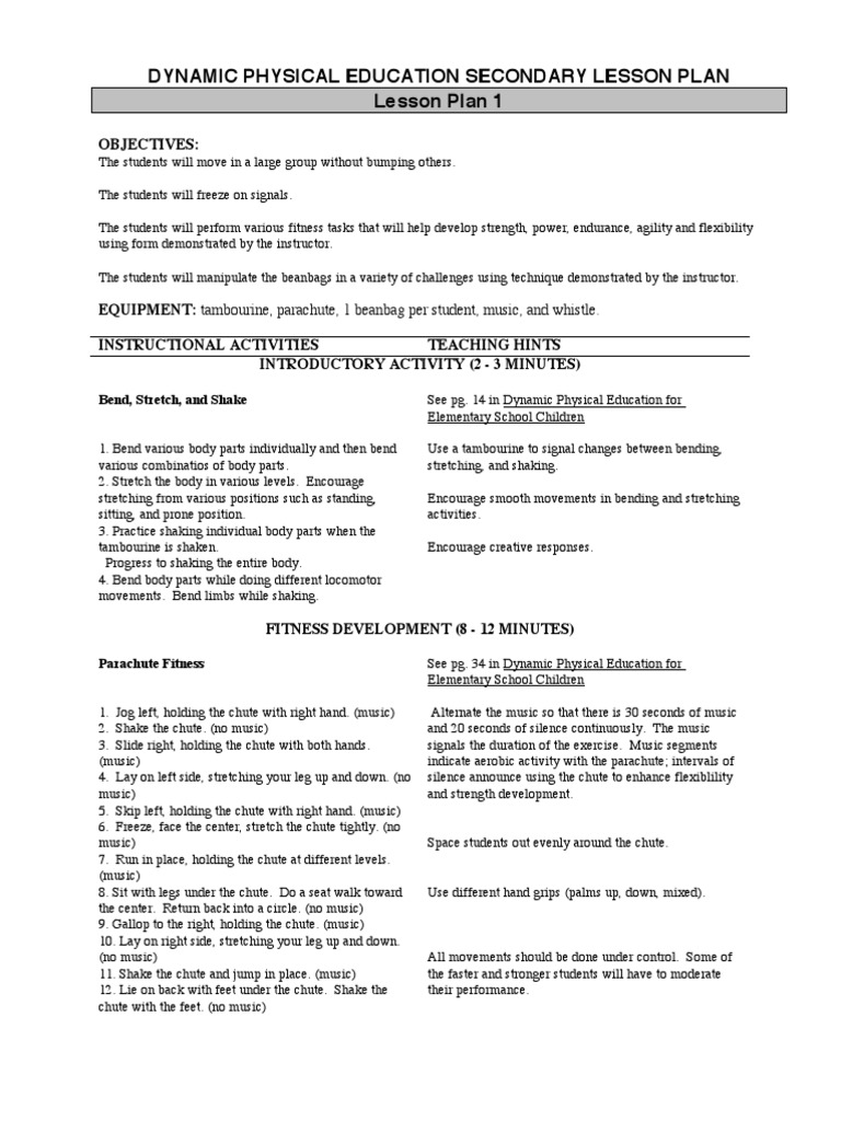 Lessonplan | Download Free PDF | Physical Education | Physical Fitness