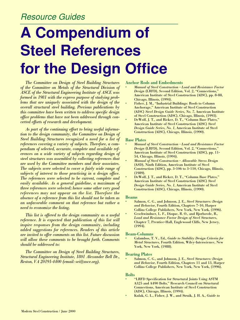Steel Design Reference Compendium | PDF | Structural Steel | Structural ...