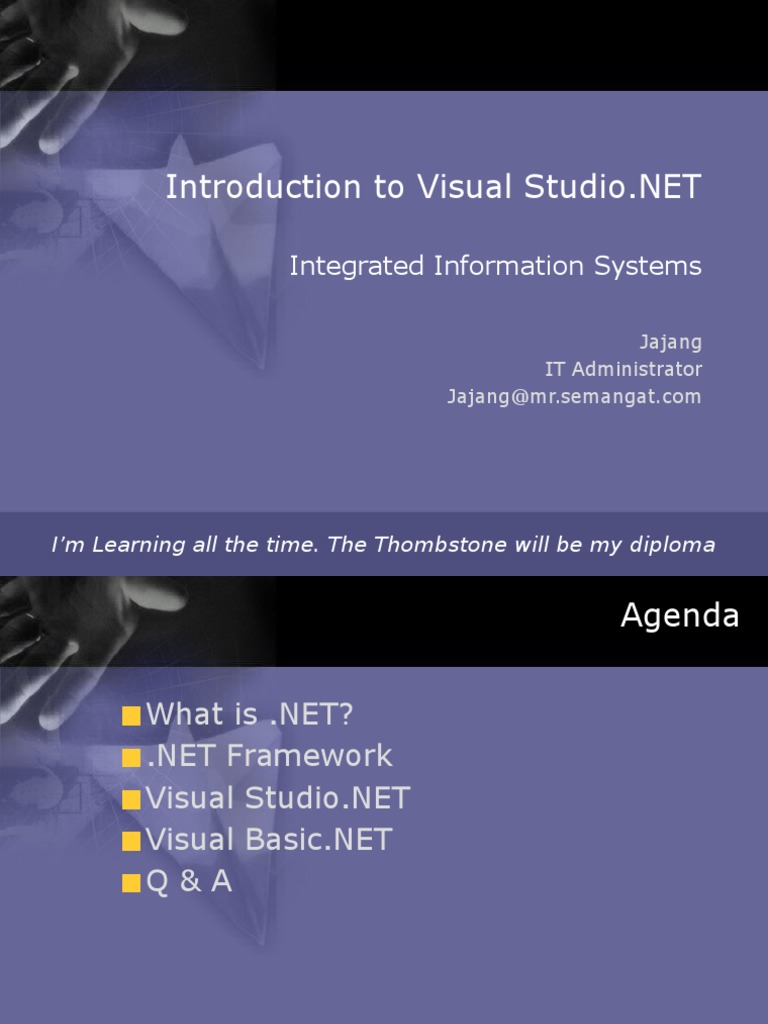Introduction to Visual Studio.NET Basics | PDF | Microsoft Visual ...