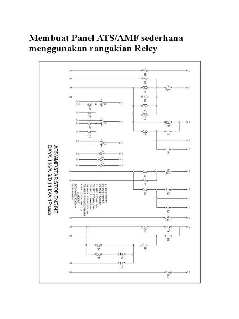 Rangkaian Panel ATS/AMF Sederhana | PDF | Teknologi & Rekayasa