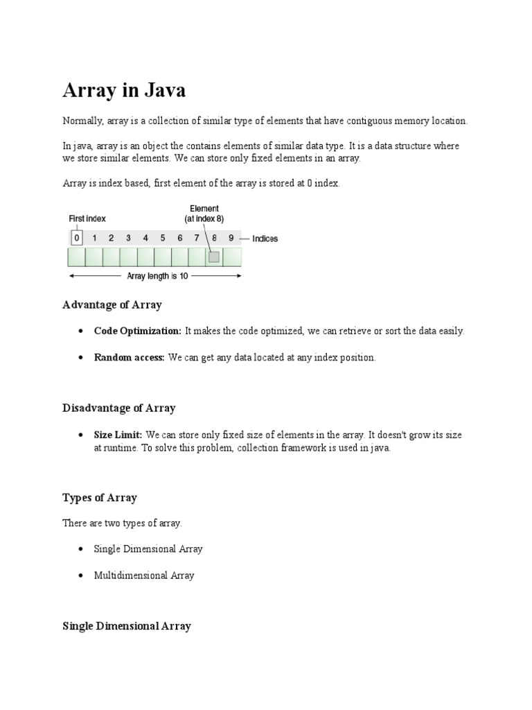 Java Array Guide: Everything You Need to Know | PDF | Array Data ...