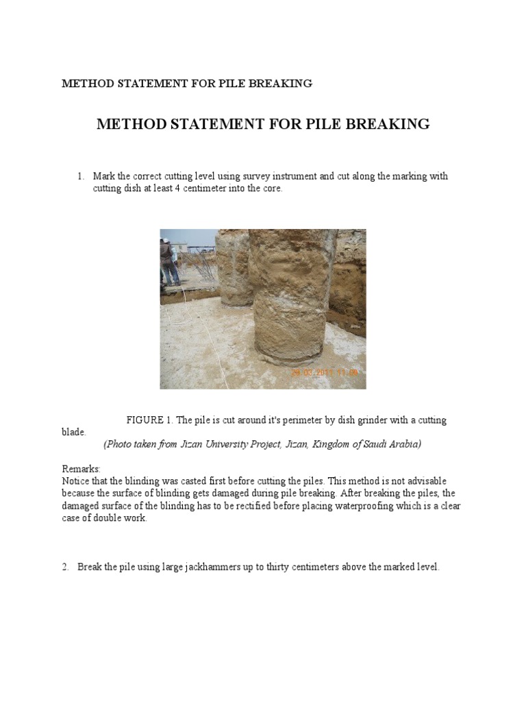 Pile Breaking Method Statement | PDF | Deep Foundation | Nature