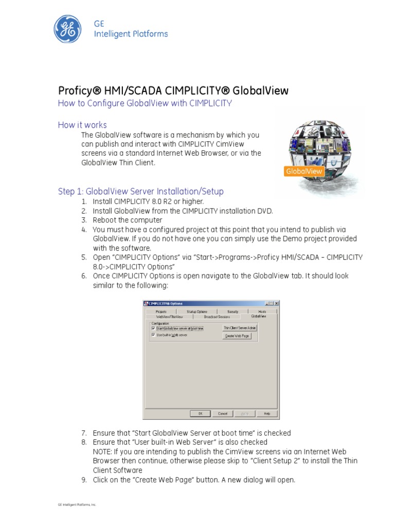 Configure GlobalView with CIMPLICITY | PDF | Web Page | Web Server