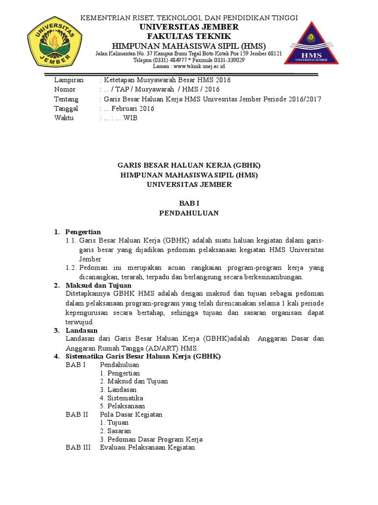 GBHK HMS Universitas Jember 2016/2017 | PDF