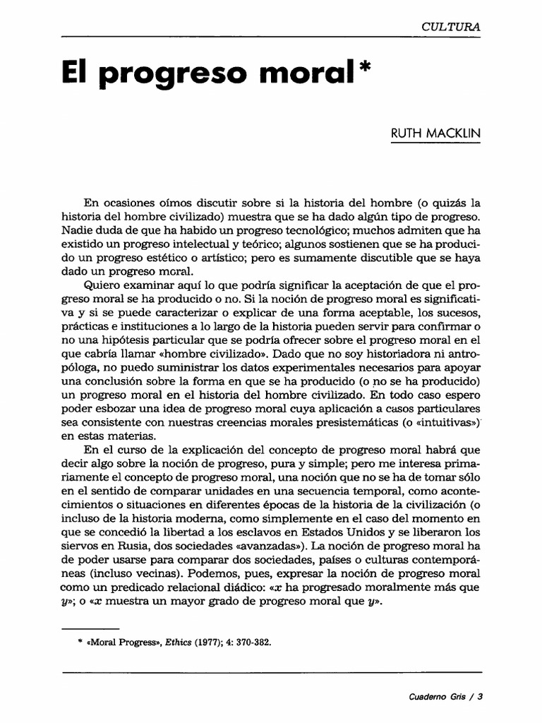 El Progreso Moral PDF | PDF | Moralidad | Tolerancia