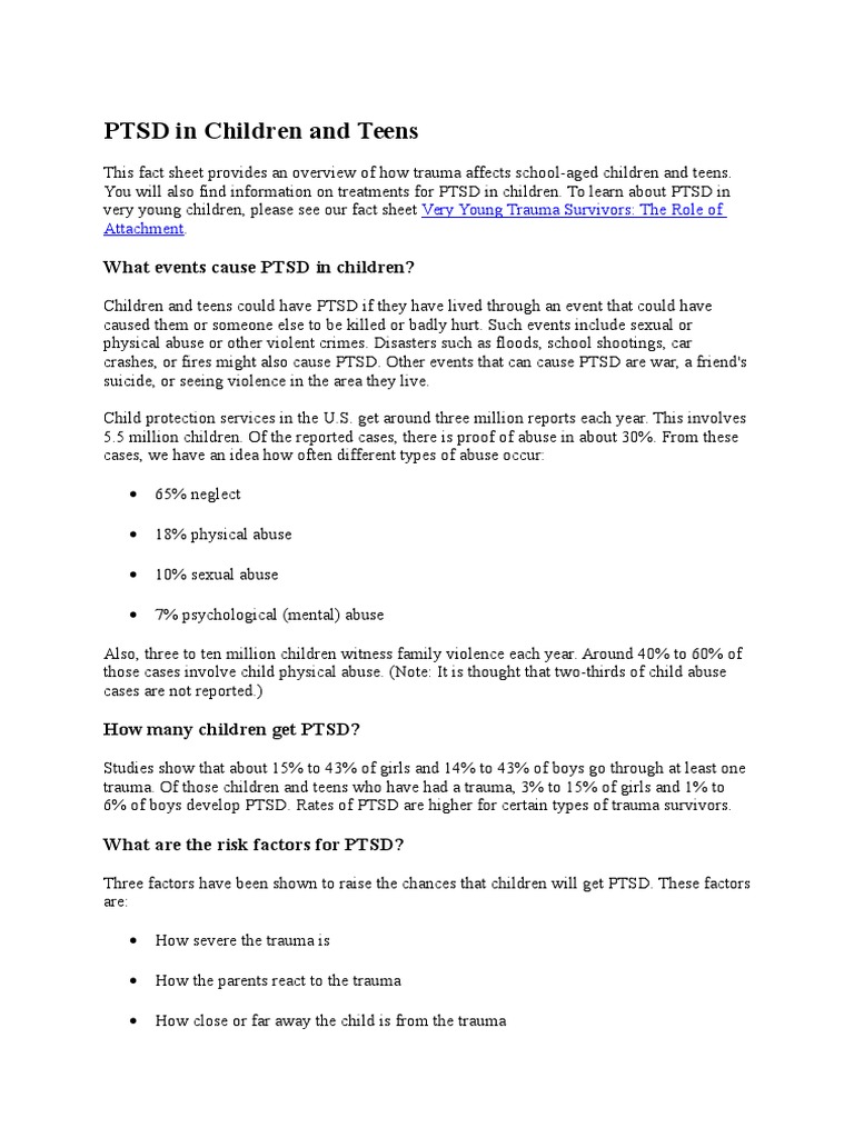 PTSD in Children and Teens | PDF