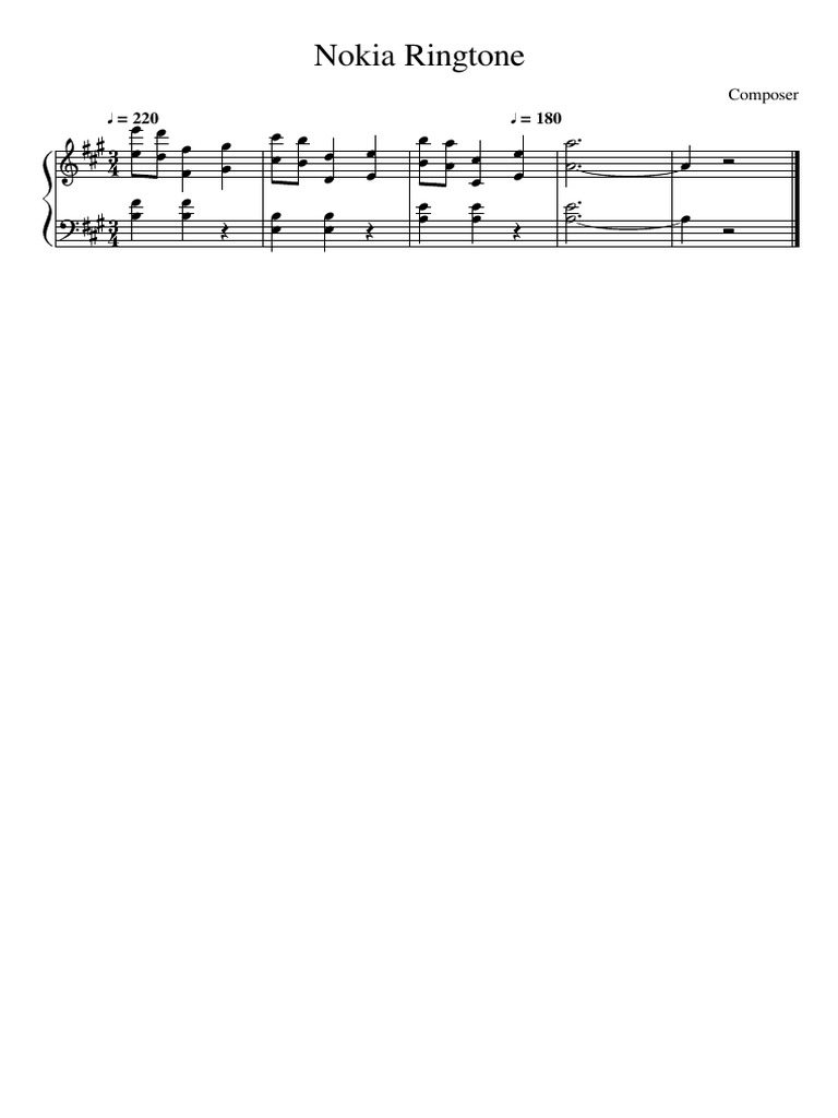 Nokia Ringtone: Composer 220 180 | PDF