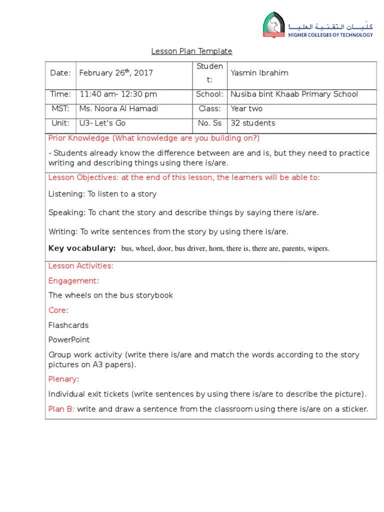 Third Lesson Plan | PDF | Lesson Plan | Education Theory