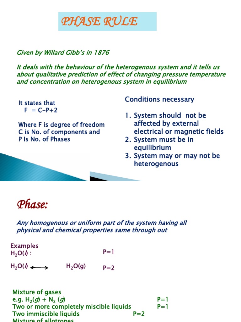 Phase Rule PDF | PDF | Phase (Matter) | Melting Point
