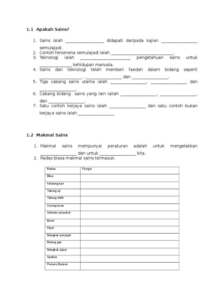 Form 1 Chapter 1 BM | PDF