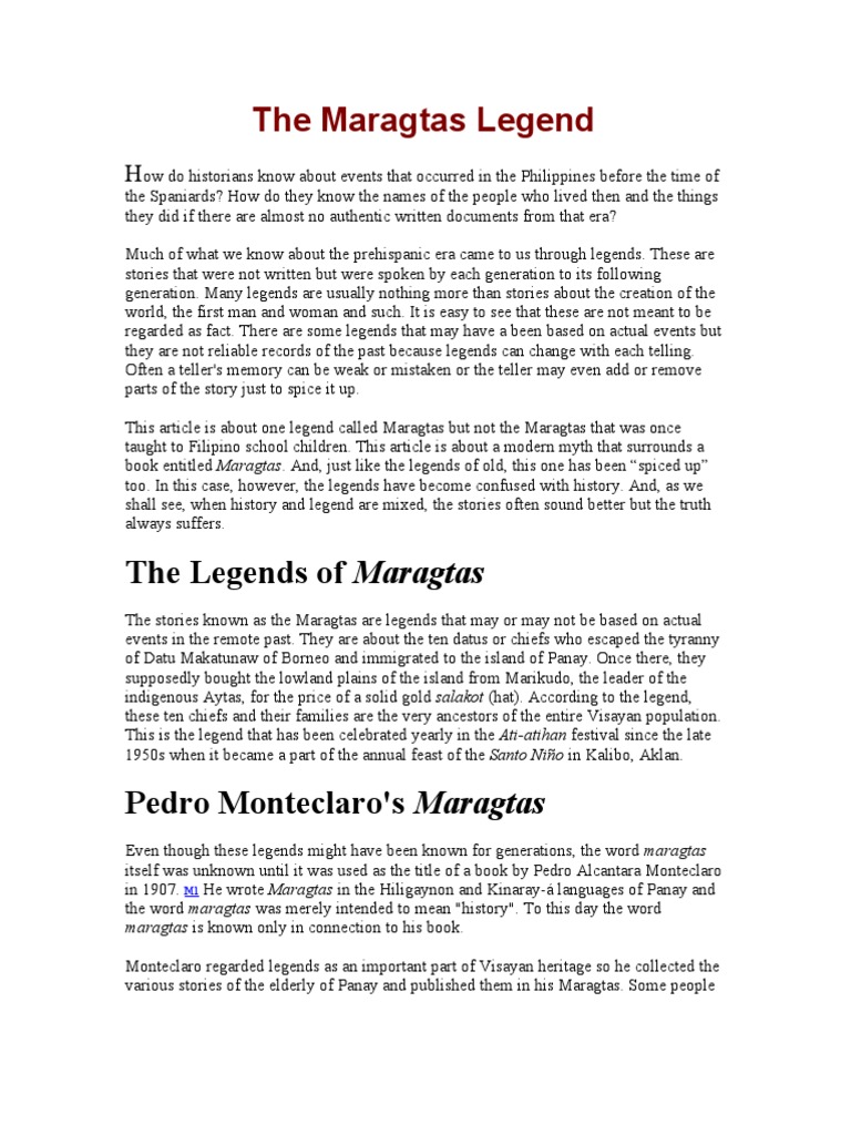 The Maragtas Legend | PDF | Philippines