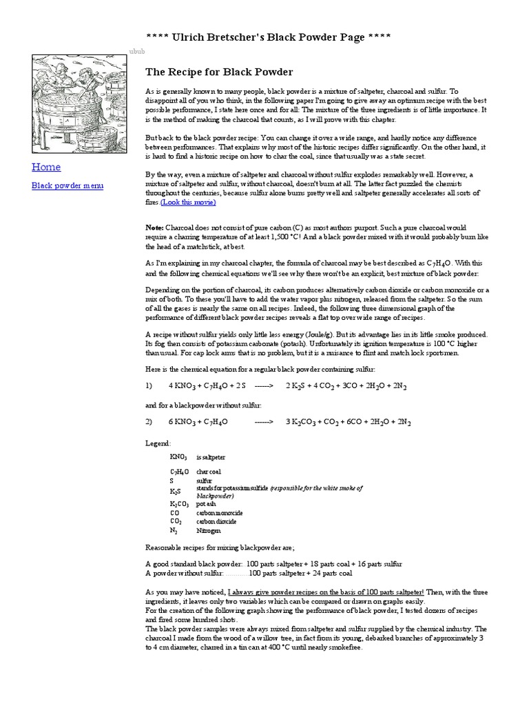 Black Powder Recipe | PDF | Gunpowder | Charcoal