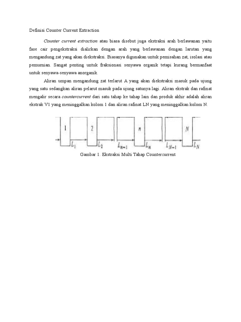 Definisi Counter Current Extraction | PDF