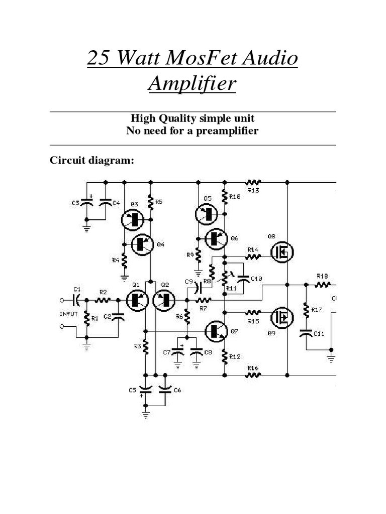 12a mosfet amplifier