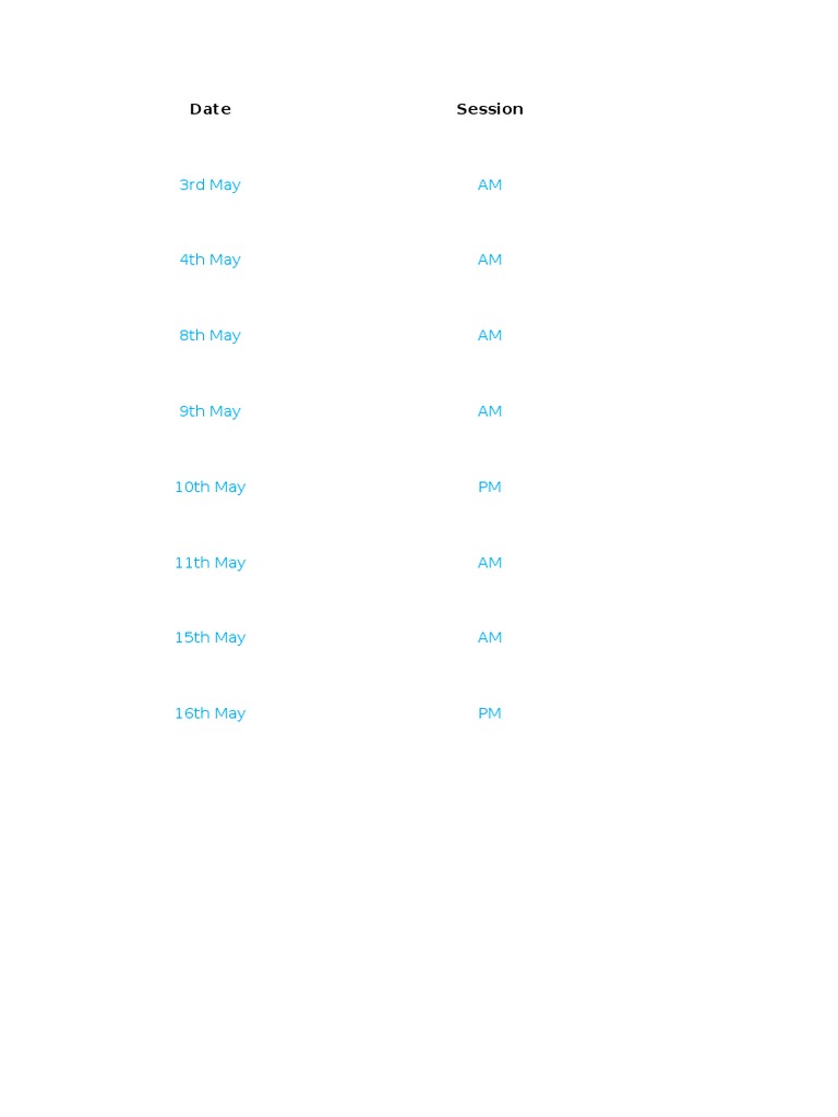 CIE JUNE Timetable | PDF