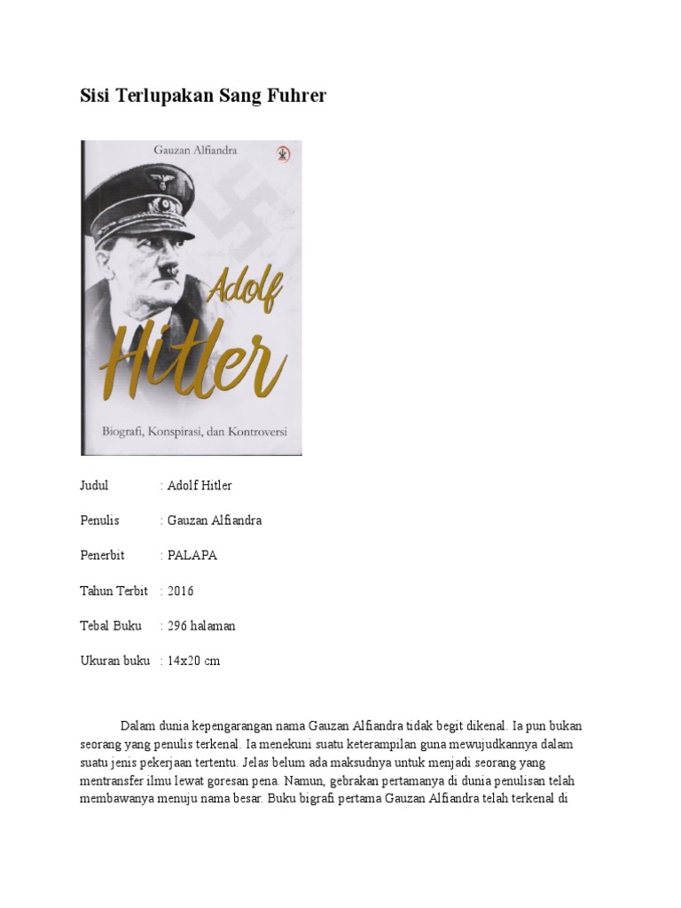 Biografi Ringkas Adolf Hitler | PDF
