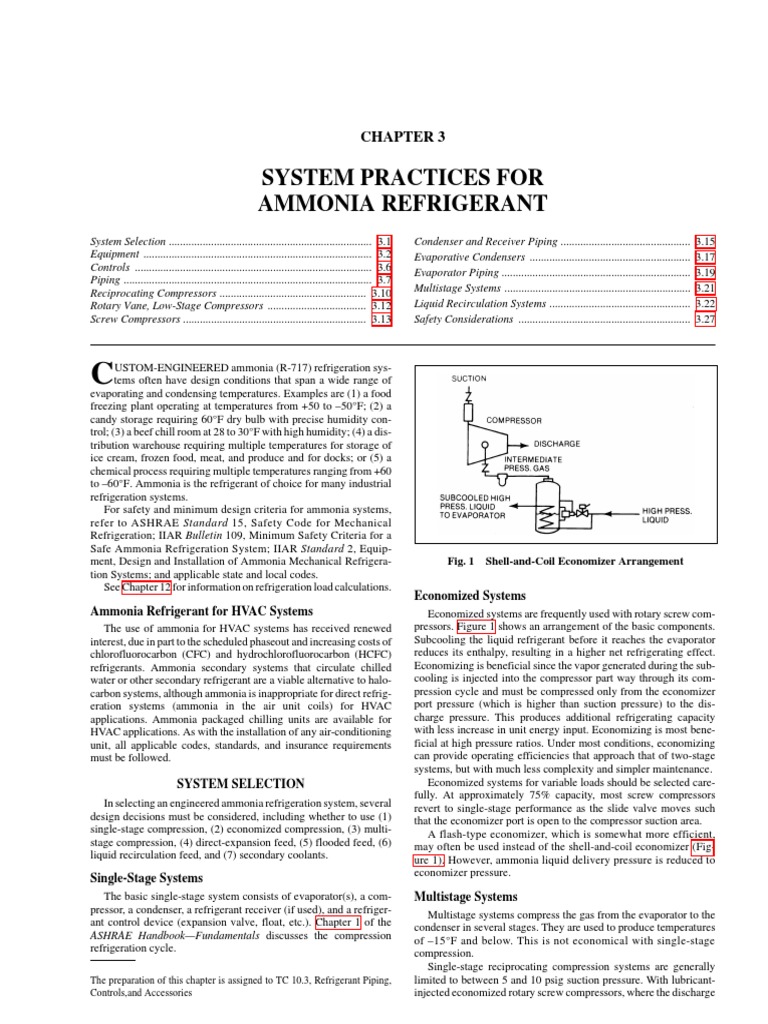 System Practices For Ammonia Refrigeration | PDF | Gas Compressor | Air Conditioning