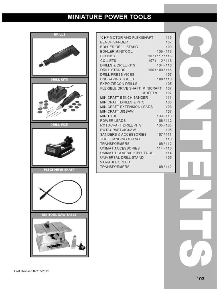Miniature Power Tools: Drills | PDF | Drill | Grinding (Abrasive Cutting)