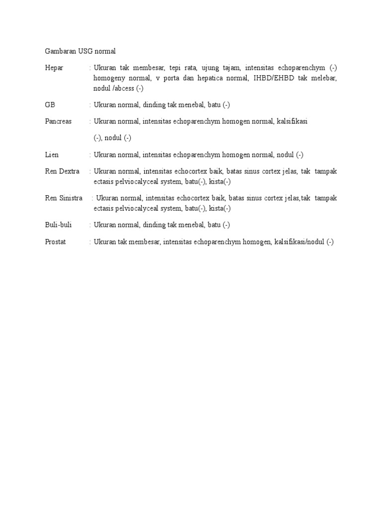 Gambaran USG Normal | PDF