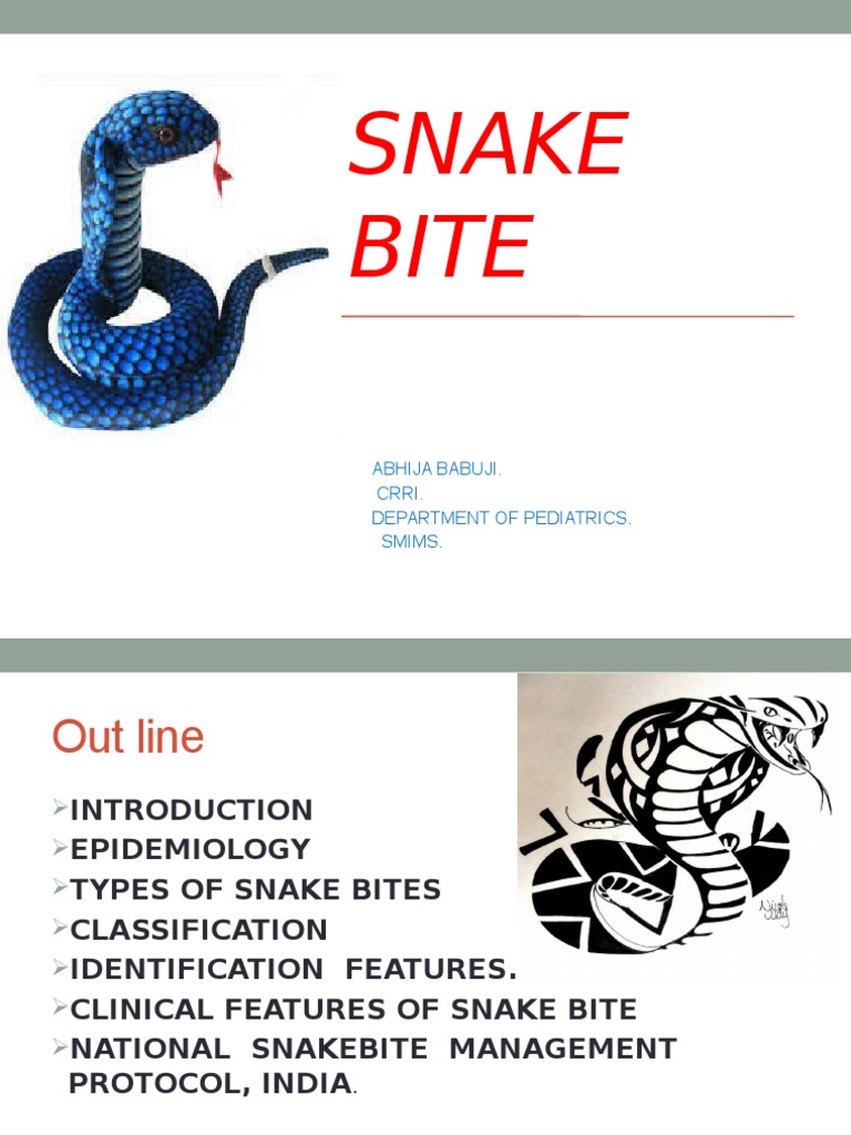 Snake Bite: Abhija Babuji. Crri. Department of Pediatrics. Smims | PDF ...