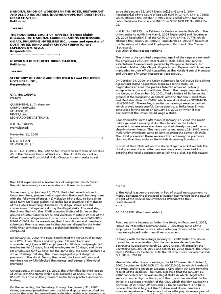 Labor Cases Strikes and Lockouts | PDF | Strike Action | Labour Law