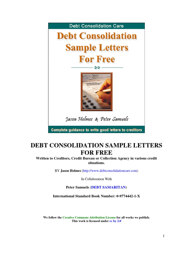 Debt Consolidation Sample Letter | Download Free PDF | Credit Card ...