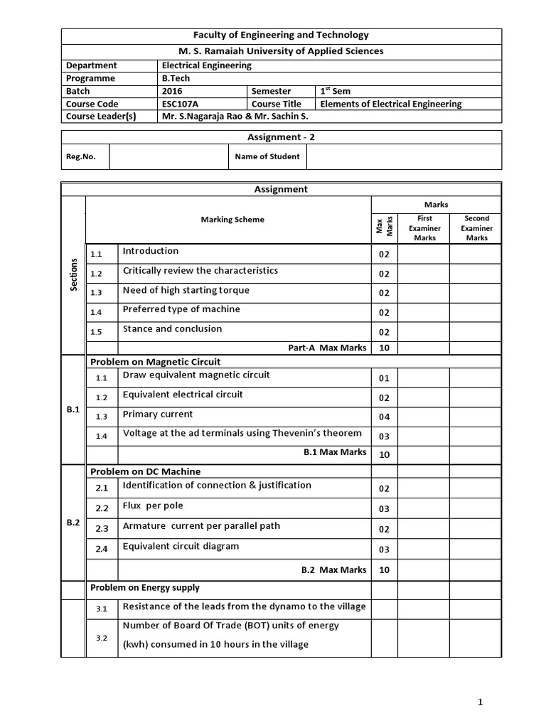 Assignment - 2 2016 - Final | PDF | Transformer | Alternating Current