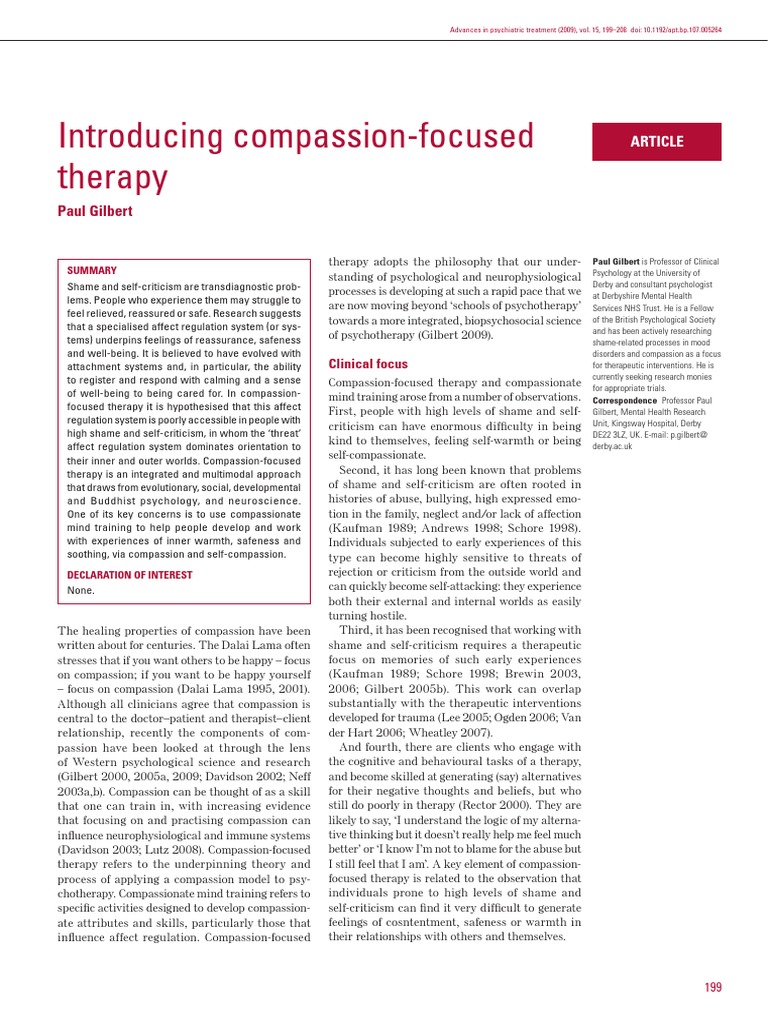 Introducing Compassion-Focused Therapy-Gilbert PDF | PDF ...