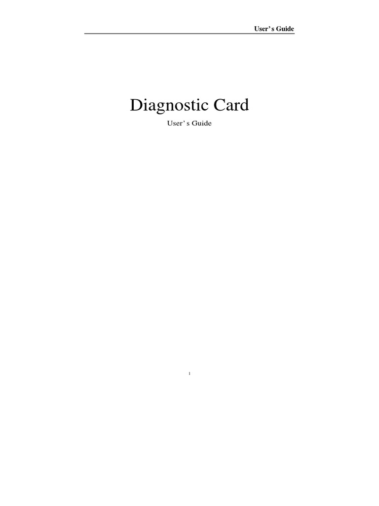 Diagnosticcardmanual PDF | PDF | Bios | Random Access Memory