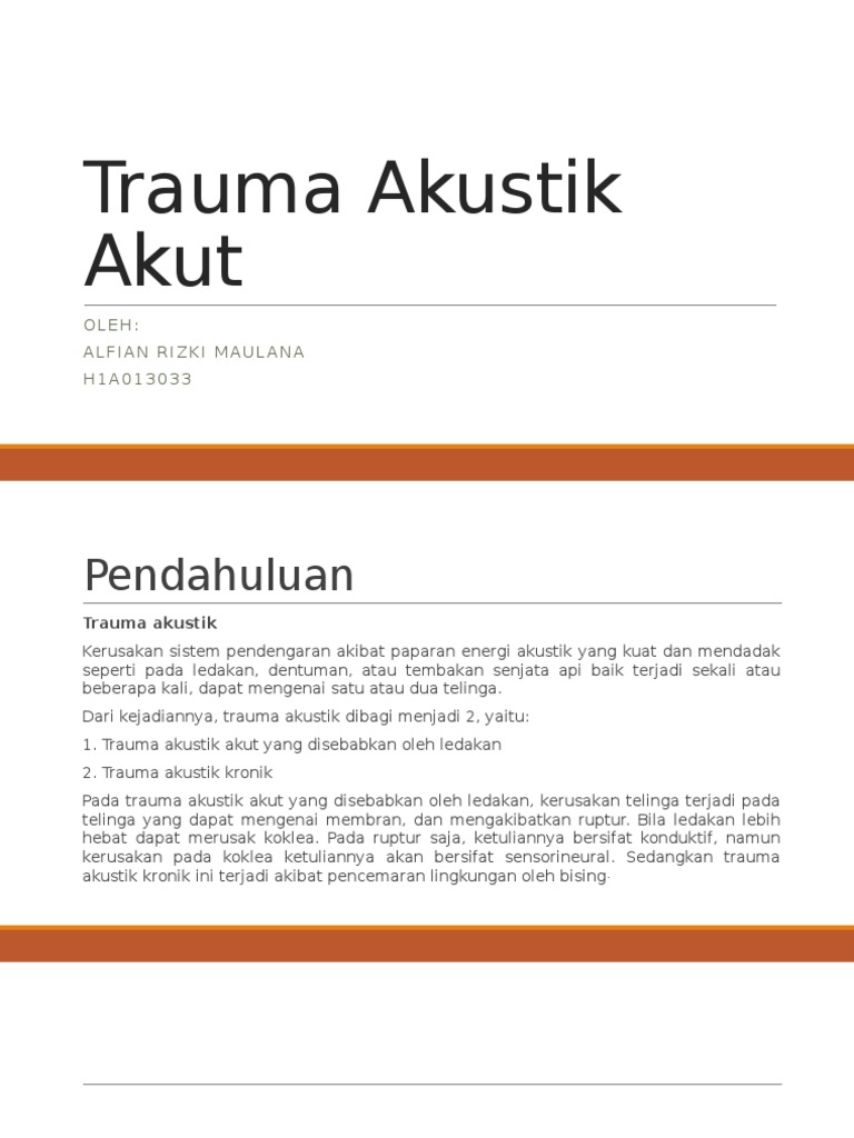 Trauma Akustik Akut | PDF