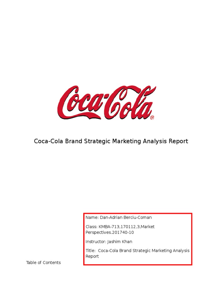 Coca-Cola Marketing Strategy Report | PDF | Coca Cola | Pepsi Co