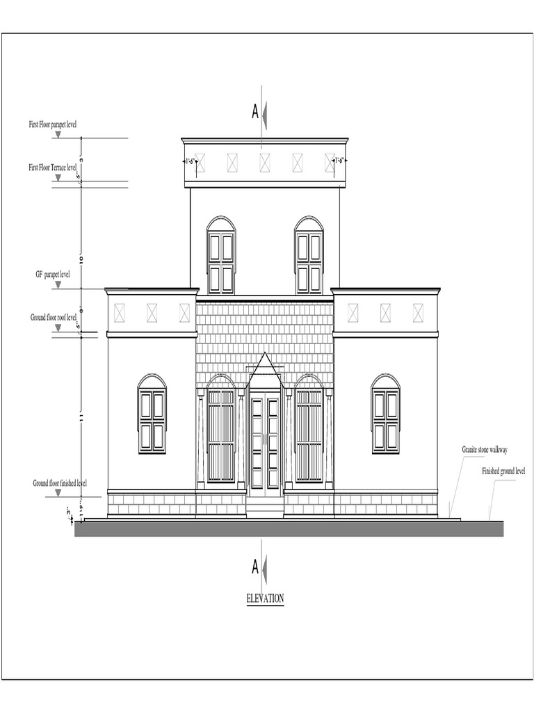 First Floor Parapet Level: Elevation | PDF