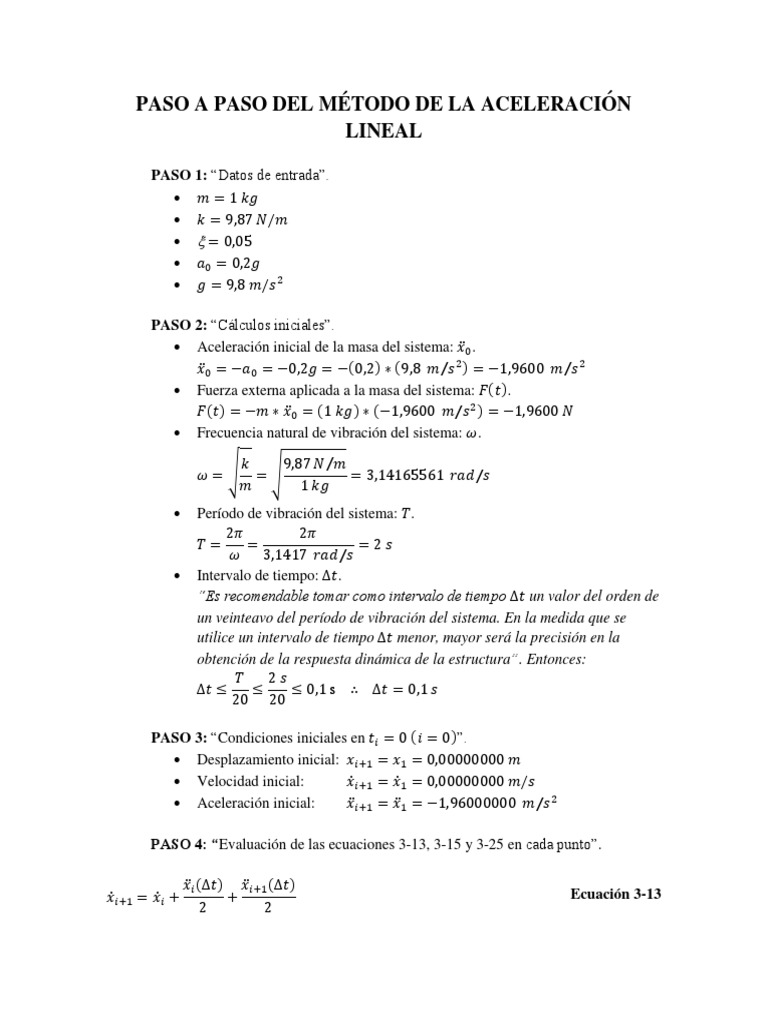 Paso A Paso Del Método de La Aceleración Lineal | PDF