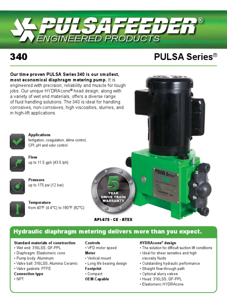 Pulsa 340 Brochure English | PDF | Pump | Valve
