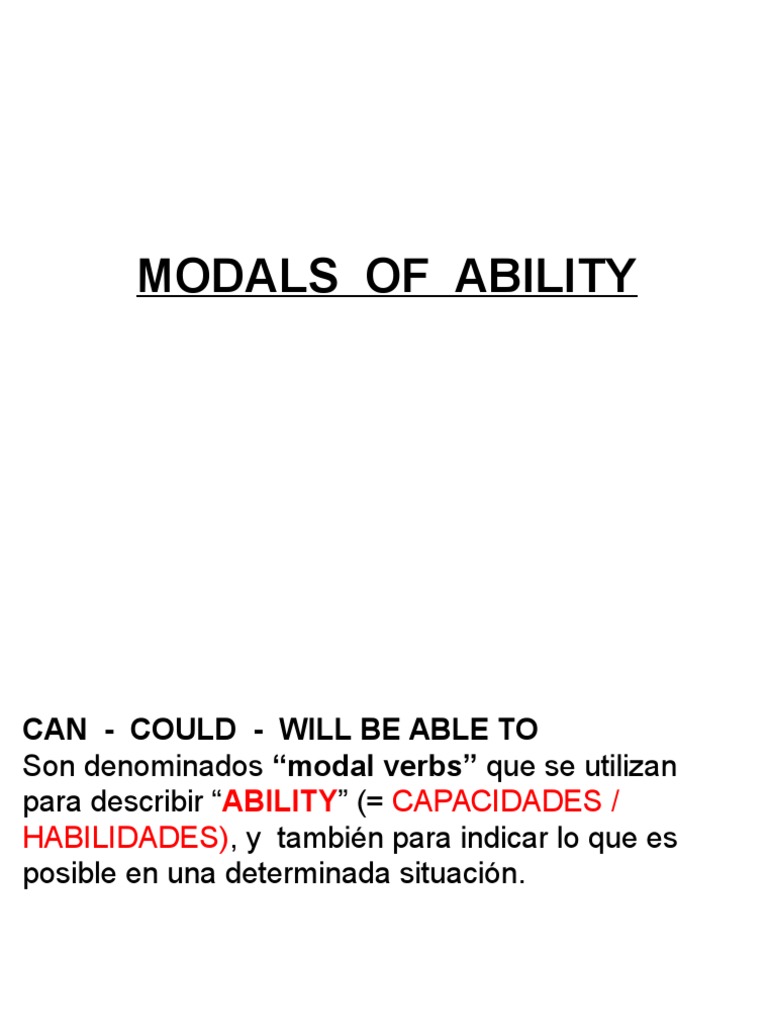 Modals of Ability Permission Advice | PDF