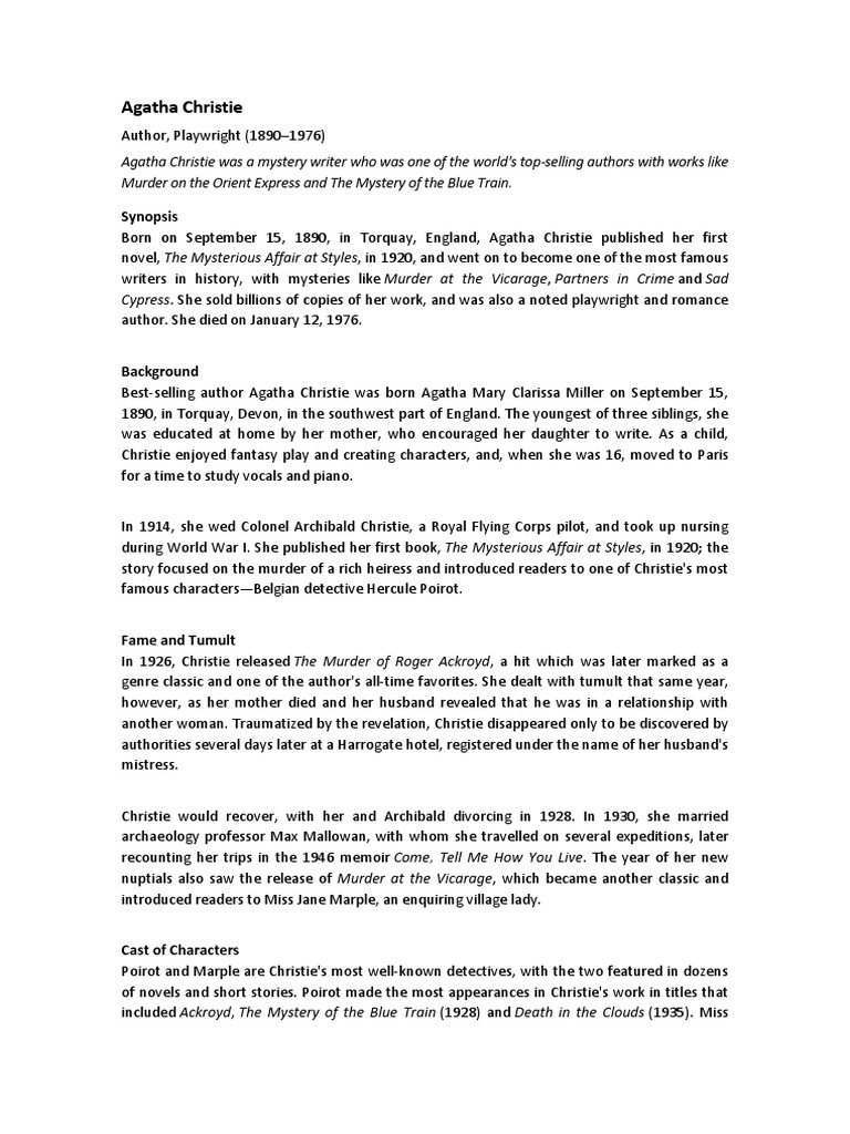 Agatha Christie | Agatha Christie | British Novels