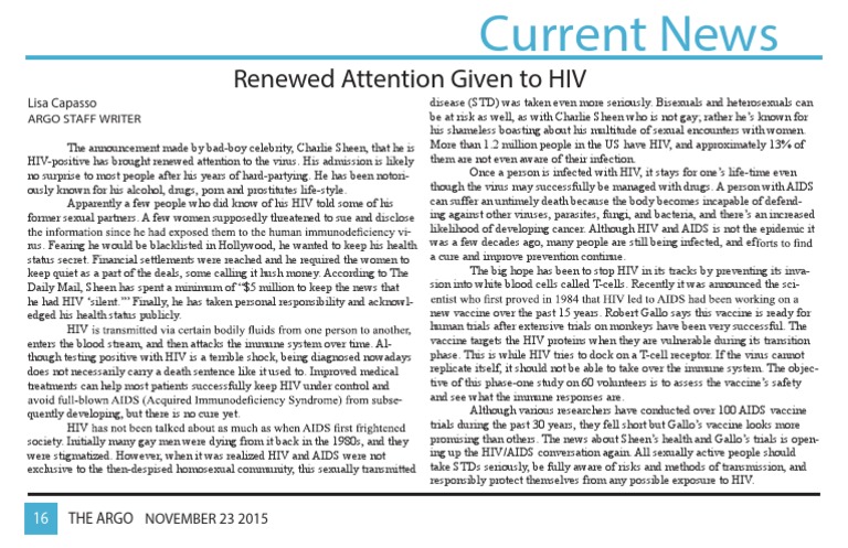 Renewed Attention Given To HIV: Lisa Capasso | PDF | Hiv/Aids ...