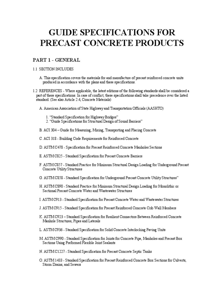 Precast Concrete Specification Guide | PDF | Precast Concrete | Concrete