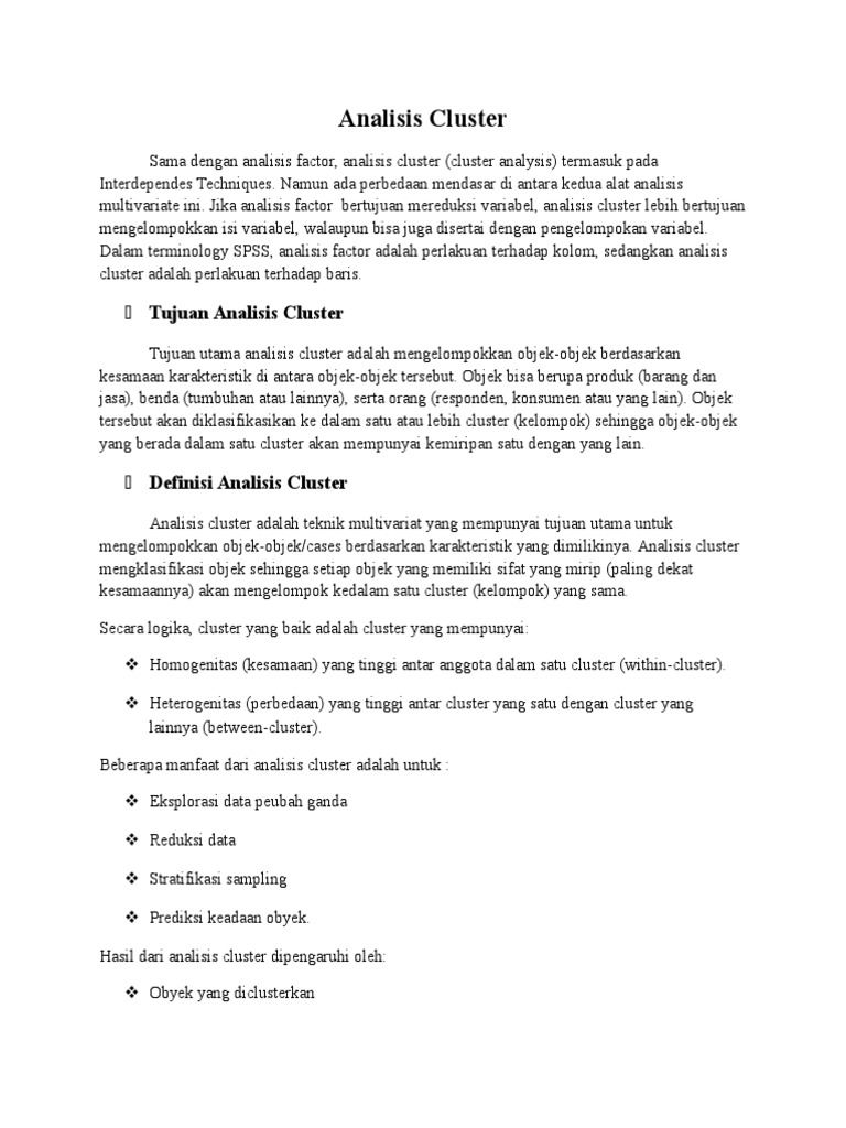 Analisis Cluster | PDF