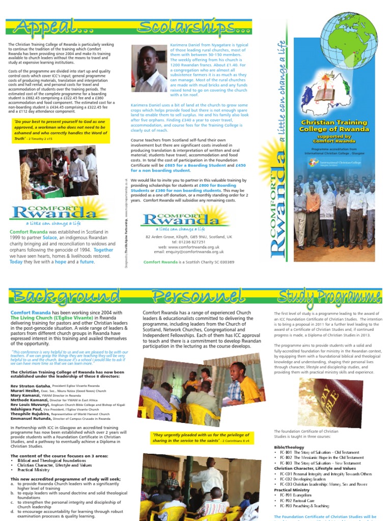 Comfort Rwanda - Pastors Training Appeal | PDF | Rwanda | Christian ...