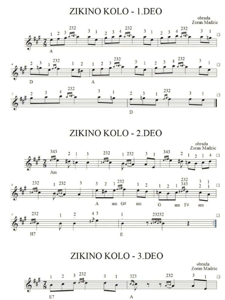 Zikino Kolo - Note Za Harmoniku | PDF
