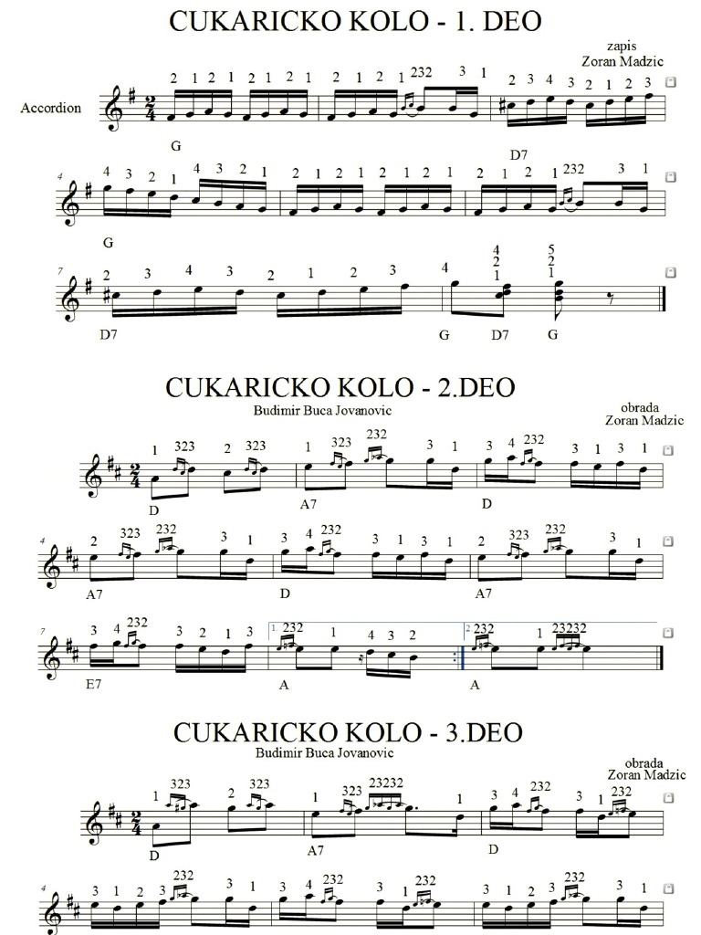 Cukaricko Kolo - Note Za Harmoniku | PDF